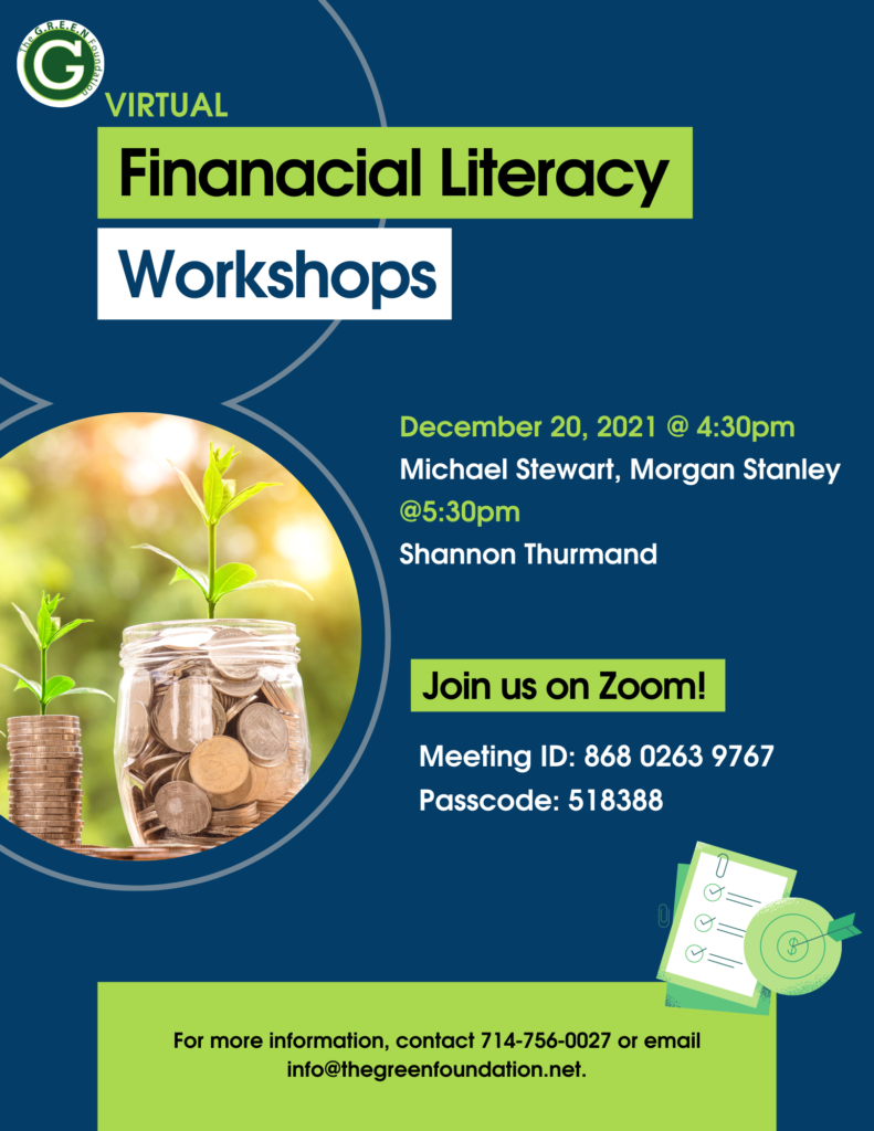 Financial Literacy Workshops – The G.R.E.E.N. Foundation