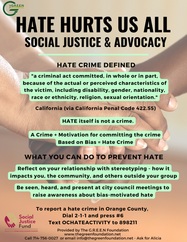 Race, Hate & Social Justice – The G.R.E.E.N. Foundation